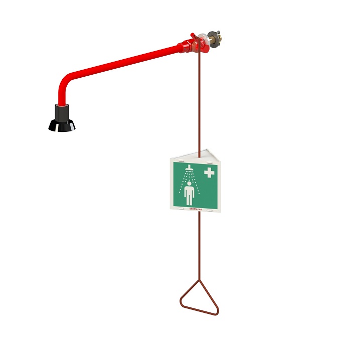 Nooddouche voor wandmontage 1/2" buitendraad.